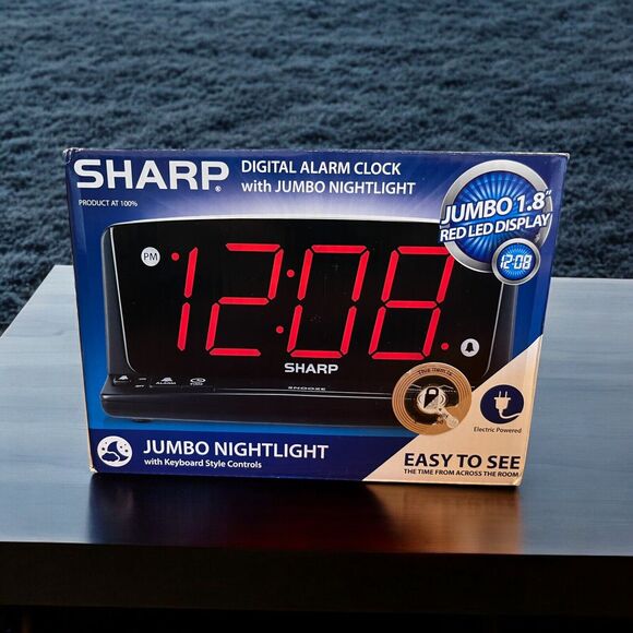 Sharp | Office | Sharp Digital Alarm Clock With Large Red Numbers ...